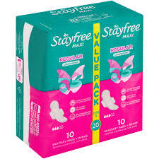 Stayfree Maxi Regular Sanitary Pads With Wings Uncented 20 Pack